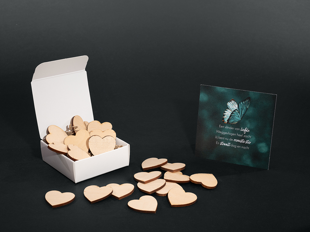 Troostbox Memory Markers - Hout | Hartjes 20 stuks